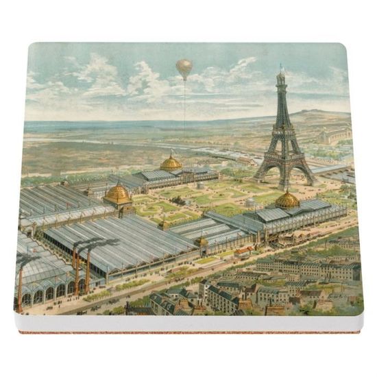 Sous Verre Céramique (1 unité) Exposition Universelle Paris 1889 Paris Dessin Vue Aerienne Tour ...
