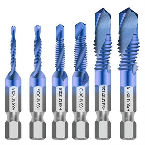 Filetage de Vis à Tige Hexagonale MéTrique Taraud Forets Machine à Vis HSS Composé Perceuse ...