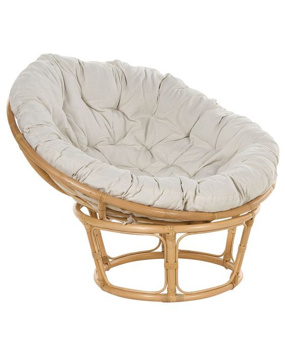 Fauteuil rond en rotin ton naturel et beige clair SALVO - Cdiscount Jardin