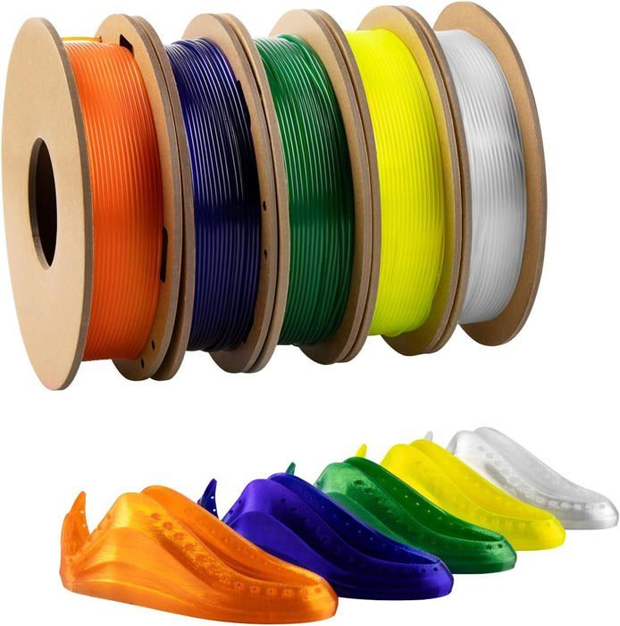 Lot de 5 filaments de filament en TPU - 1,75 mm - Pour imprimante 3D ...