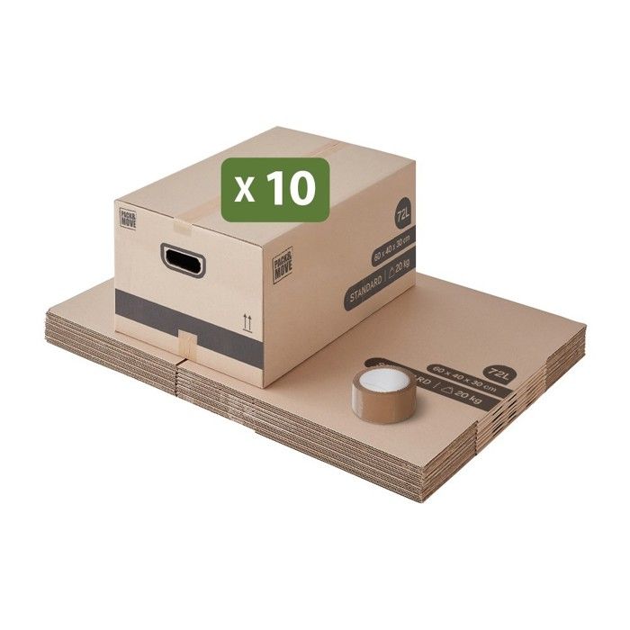 Pack and Move - Lot 10 Cartons Déménagement Stockage M - 60 x 40 x 30 ...