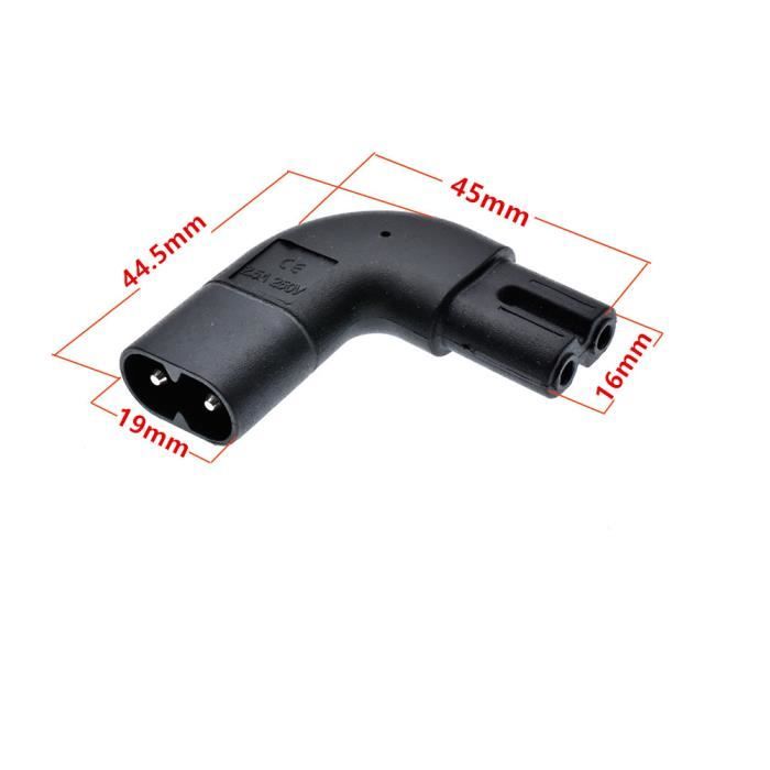 Convertisseur De Prise Iec 320 C7 C8 Figure 8 Angle Gauche Et Droit