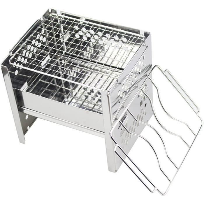 Barbecue Grill Portable Barbecue Au Charbon De Bois Gril De Barbecue Pliable en Acier Inoxydable ...