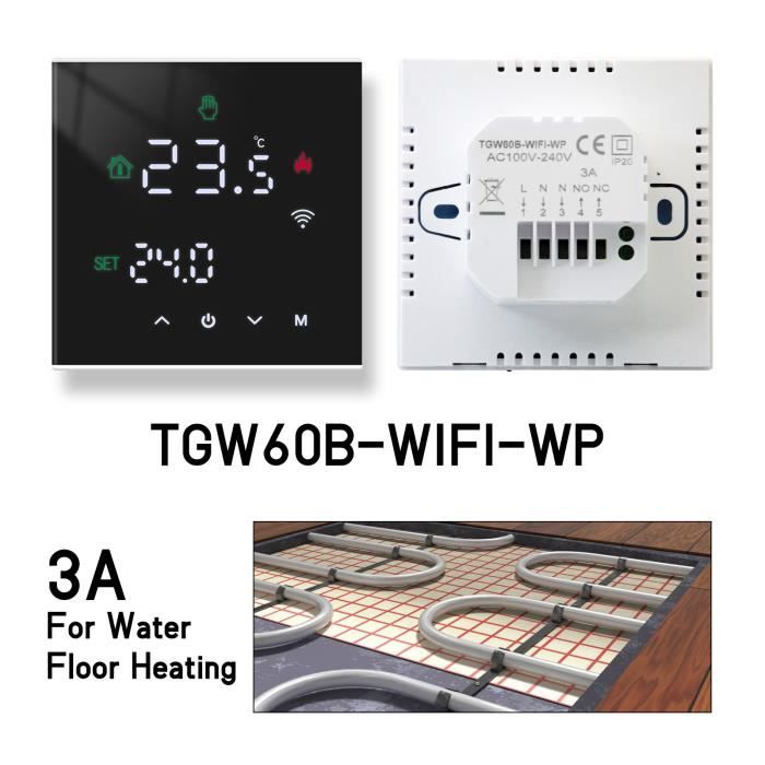 Thermostat intelligent - Tuya - TGW60B - Wifi - Programmable - Économie d'énergie - Contrôle à ...