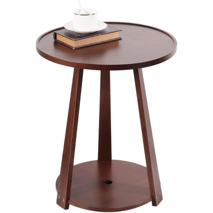 Nordic Simple Table basse en bois massif (noyer, 50 x 60 cm).[Z462 ...