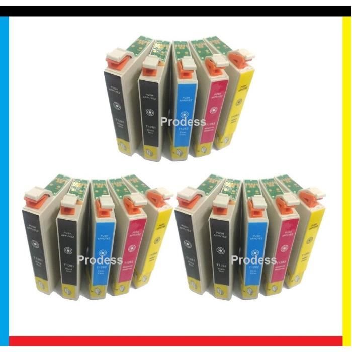 15 cartouches compatibles Epson T1281 1282 1283 1284 pour Epson Stylus ...