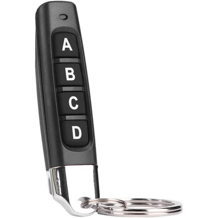 Domybest Télécommande Portail Universelle 433 mHZ ABCD 4 Canaux Télécommande Clonage à Code Fixe ...