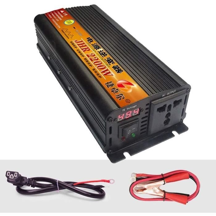 500W 1200W 1700W 2200W 3000W 4000W onduleur Double Prises ca DC 36V 48V 60V 72V à 220V ...