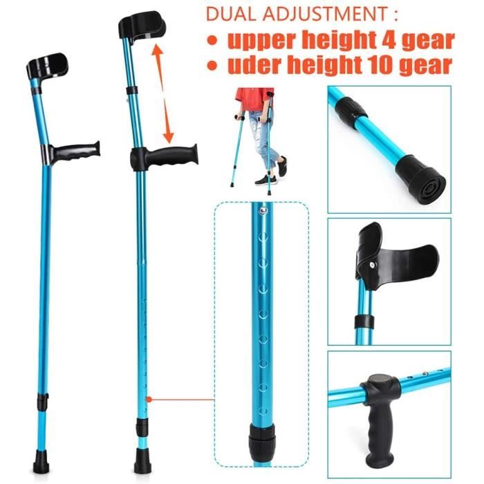 Béquilles LFFME Béquilles medicales Adultes, Béquilles réglables en ...