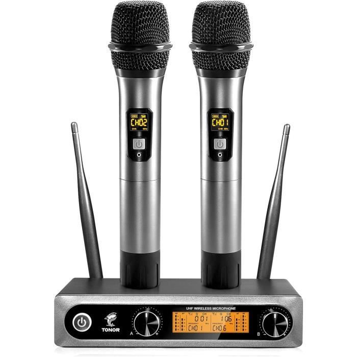 Microphone sans Fil Systèmes de Micro UHF Double Portable Micros ...