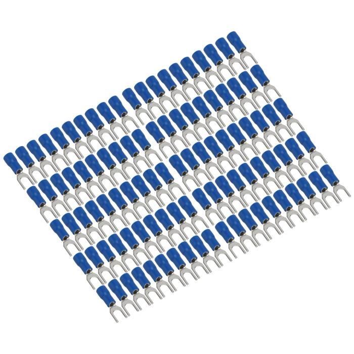 EJ.life cosses à sertir 100 pièces connecteur à fourche bleu conductivité stable 19A bornes à ...