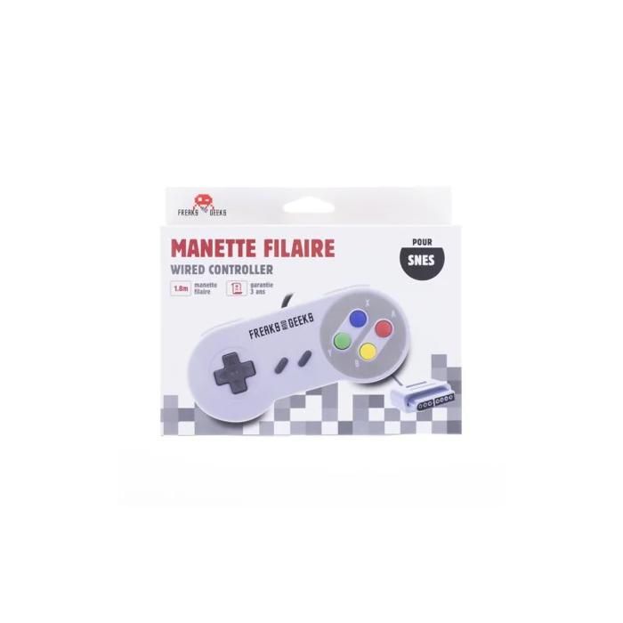 Manette de jeu - FREAKS AND GEEKS - SNES - Filaire - 1,8m - Garantie 3 ...