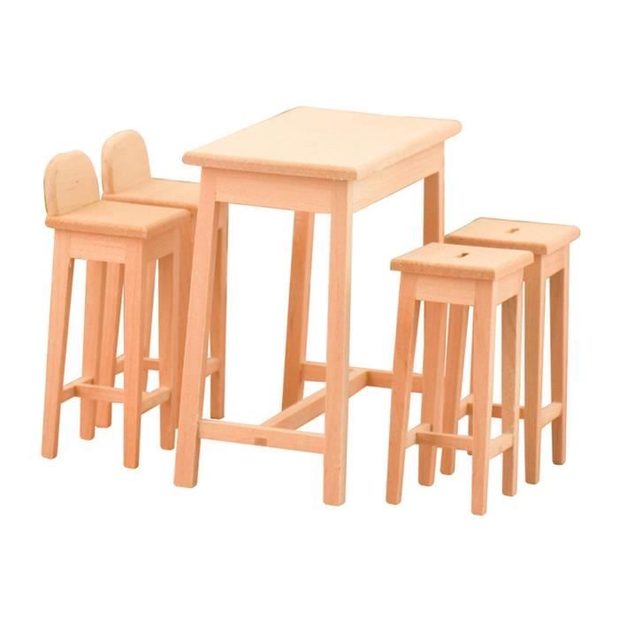 1:12 Miniature Table À Manger Chaise Mini Modèle Enfants Jouets Faire ...