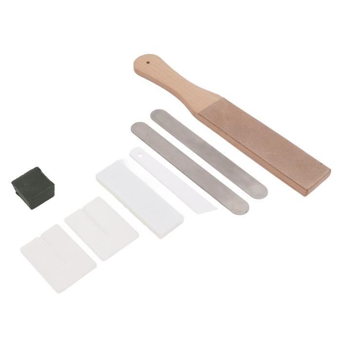 Kit d'affûtage en cuir - KIMISS - Double face - Bords polis miroir ...