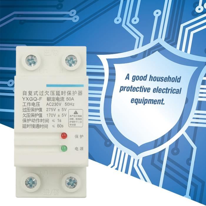 Relais de protection de tension 2P 50A AC 230V 50Hz MothinessTO ...