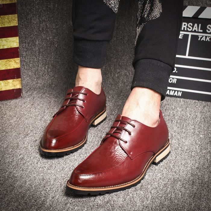 Chaussures en cuir sous le style britannique , ... rouge vineux ...