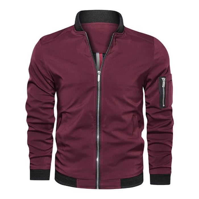 Bomber Jacket Homme Blouson Hommes Léger Vestes Casual Coupe-Vent ...