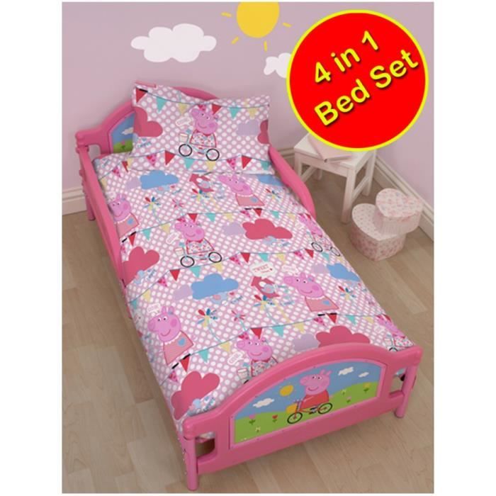 Peppa Pig Tweet 4 en 1 Junior Rotary Literie Bundle Set (couette ...
