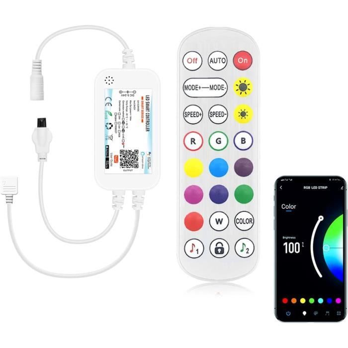 5V-24V Contrôleur De Ruban Led Wifi Rgb 4Pin Avec Télécommande De ...