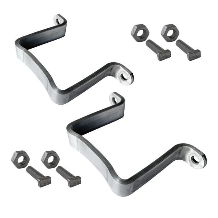 Bride de fixation pour poteau Bride simple ou double avec boulonnerie Lot de 2 80 X 80 Mm (Bride ...