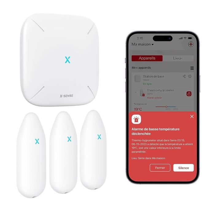 X-Sense WiFi Thermomètre Hygromètre Intérieur, Smart Moniteur de la Température et de l'Hdité ...