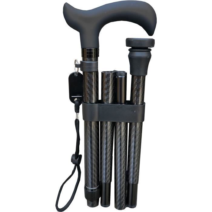 Canne de marche pliable réglable en fibre de carbone en 4 parties pour ...