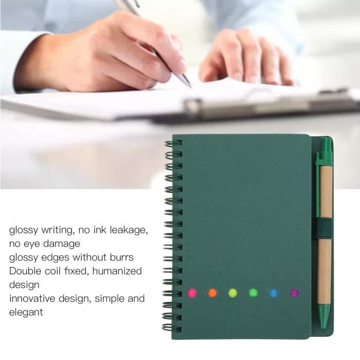 TMISHION Cahier Bloc-notes Portable Simple Double bobine en cuir avec ...