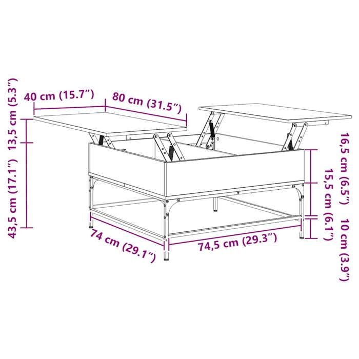 JILL'S - (1 PC) Table basse - VIDAXL - table d'extrémité - sonoma gris ...