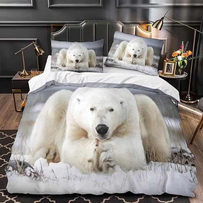Housse de Couette Ours Polaire Ours Polaire dans la Neige imprimé ...