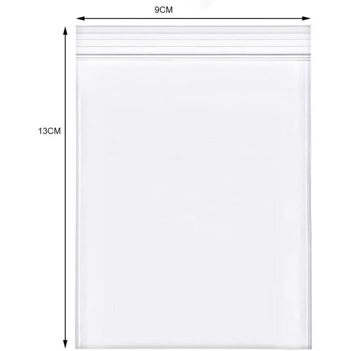 100 Petits Zip Sachet Plastique Transparents Refermable Hermétique ...
