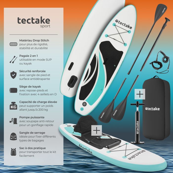 Planche de paddle - TECTAKE - Planche de stand-up paddle en ...