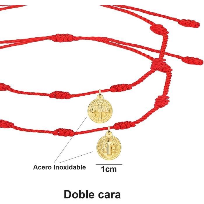 Bracelet Rouge 7 Noeuds Avec Oeil Turc - Porte-Bonheur Et Protection Bracelet Mauvais Œil Pour ...