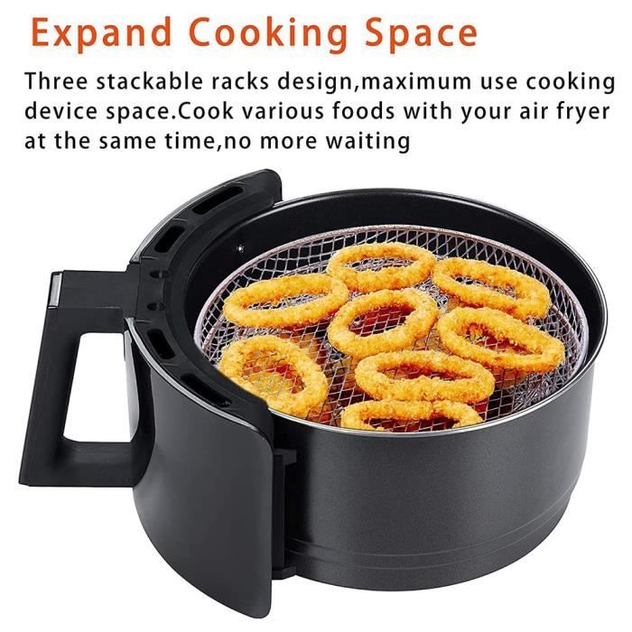 (Square)Support pour friteuse à Air 3 niveaux, grille de cuisson ...
