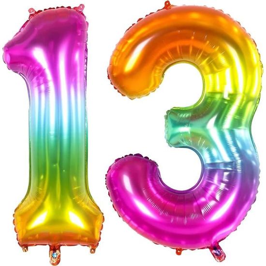 Ballon Chiffre Anniversaire13 - Ballons Numériques En Aluminium - 100 ...