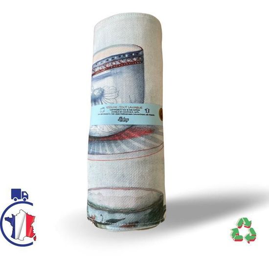 Rouleau X6 essuie-tout recyclables Zéro Déchet, lavables, réutilisables ...