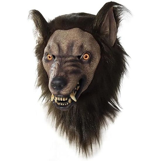 Masque de loup en latex effrayant pour déguisement d'Halloween pour ...