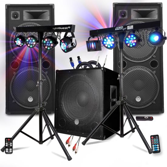 Pack SONO BM SONIC MEGA BASSES 3200W Caisson/Subwoofer bi-amplifié 18 ...