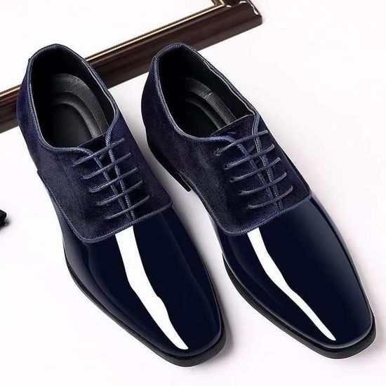 Chaussures Homme Classiques en Cuir Verni AY™ - Bleu Bleu - Cdiscount ...