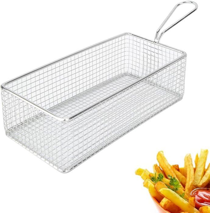 Panier à Frites en Acier Inoxydable, Panier à Frites Carré Panier à ...
