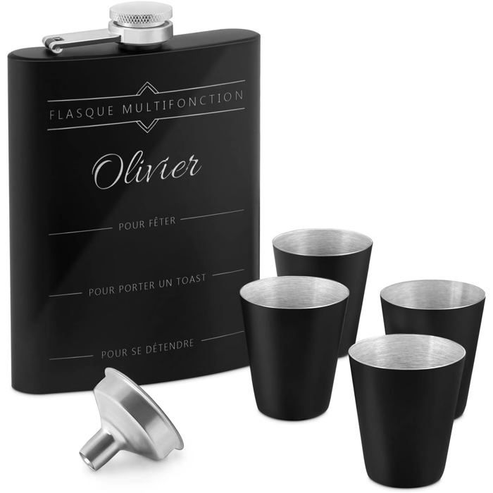 Maverton Flasque personnalisée de 200 ml pour lui - Portable Flasque ...