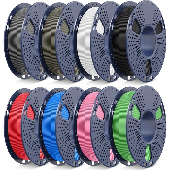 Filament PLA Mat Multicolore - WOODOURS - Lot de 8 - 1,75 mm - 2 kg ...