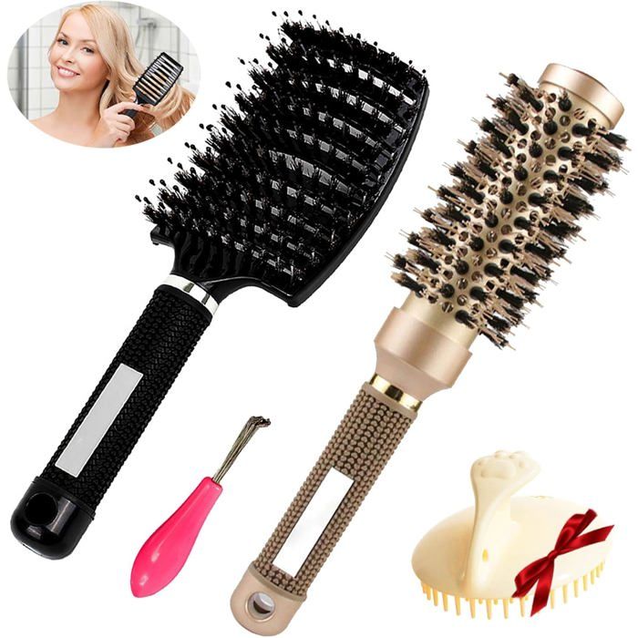 Brosse A Cheveux Homme Poils De Sanglier, Brosse Cheveux Demelante ...