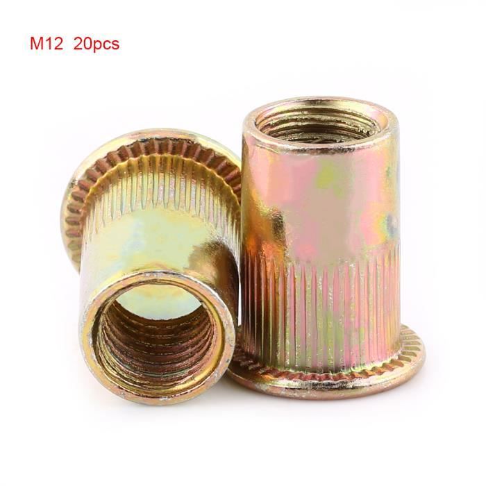 Écrou Rivet M3-M12 ASHATA - Écrou de Rivet Fileté Plat en Acier au ...