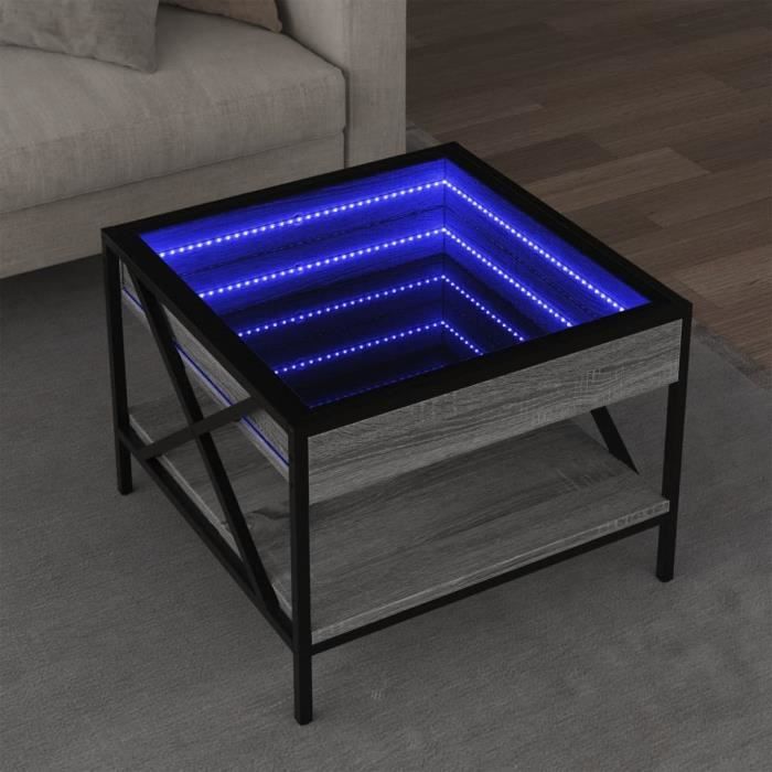 Table basse - ATYHAO - Modèle 41247 - LED Infinity - Bois d'ingénierie ...