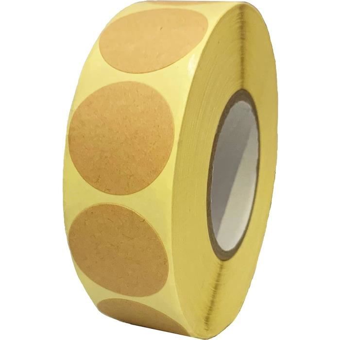 1000 Pièces, 25 Mm - Étiquette Autocollantes Ronde Kraft Marron ...