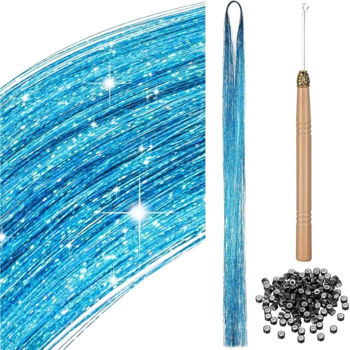 200 Mèches de Tinsel de Cheveux Clinquant de Cheveux à Paillettes Kits ...