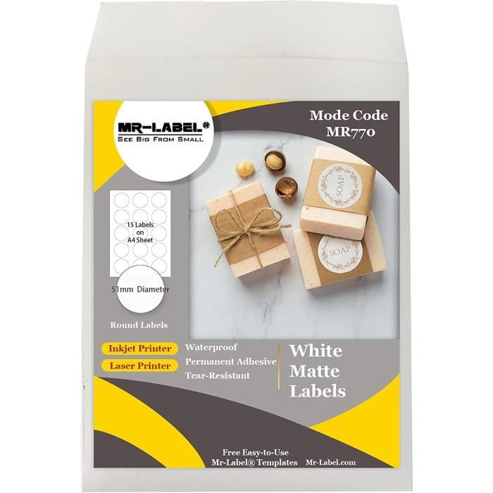 Mr -Label - Étiquette ronde blanche – comme autocollants de récompense ...