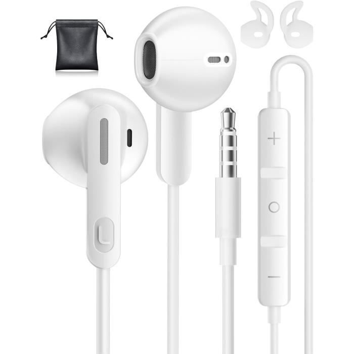 Ecouteurs Filaire, 3.5Mm Intra Écouteurs Avec Microphone Hd Pour ...