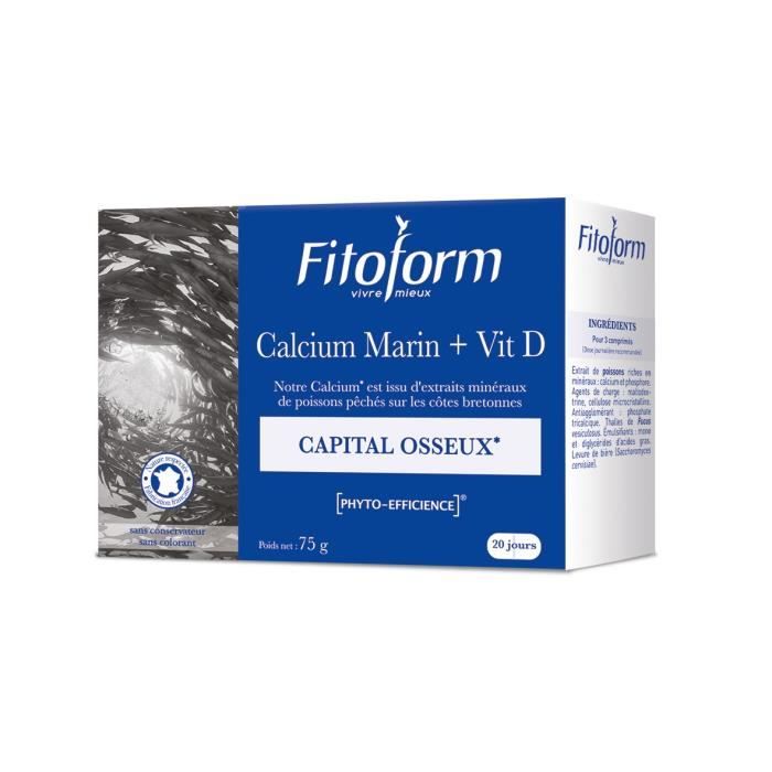 Fitoform Calcium Marin + Vit D 60 capsules - Cdiscount Santé - Mieux vivre
