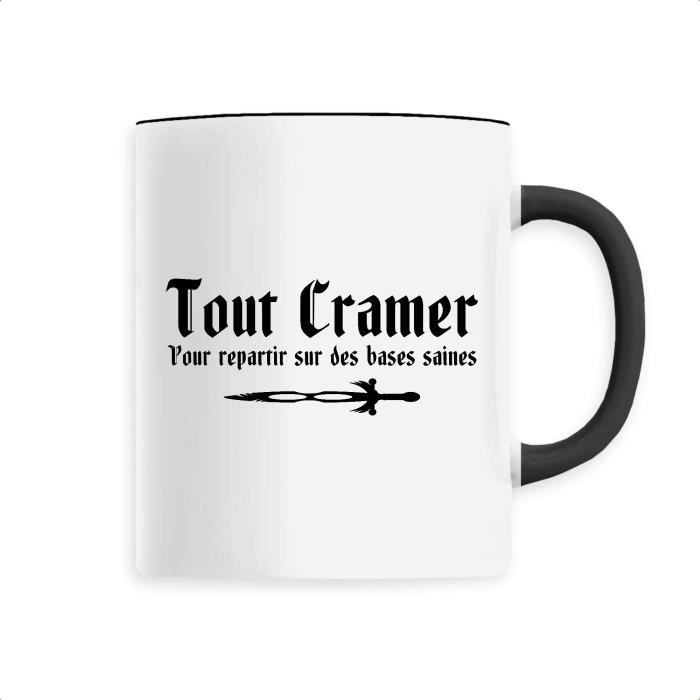 Mug Kaamelott Tout cramer - LA FRENCH TOUCH - Tasse en céramique cylindrique - Noir - Compatible ...